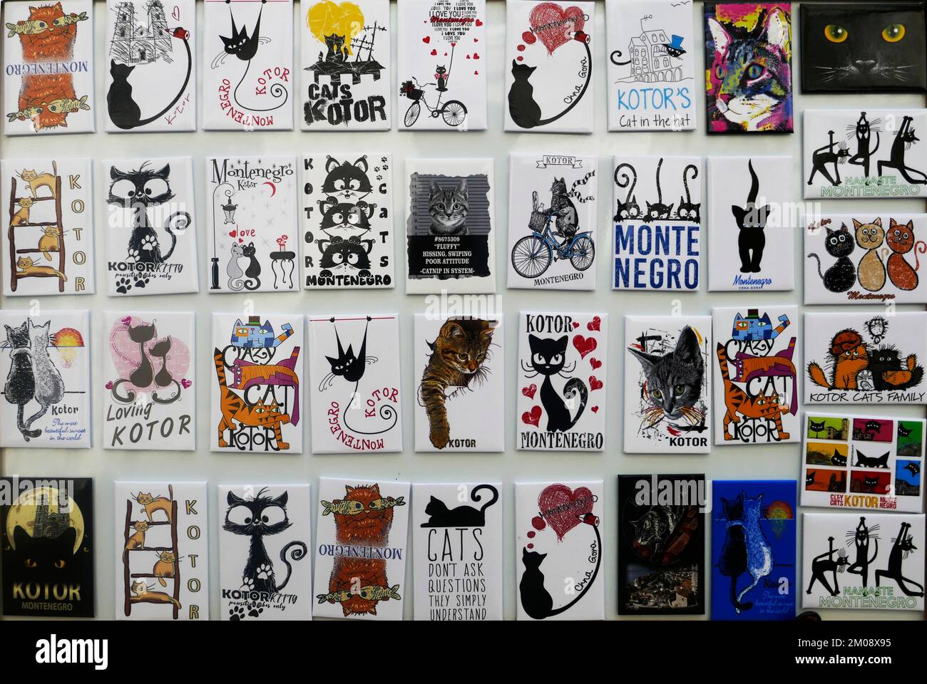 The Cats of Kotor, Old Town of Kotor, Souvenir, Bay of Kotor, Adriatic ...