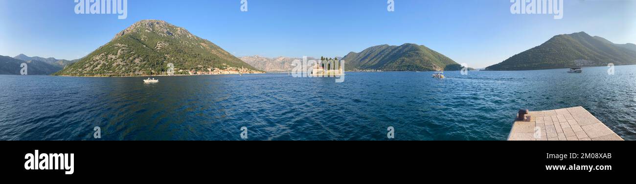 Panoramic view, view from the island of Maria from the Rock, Gospa od ...