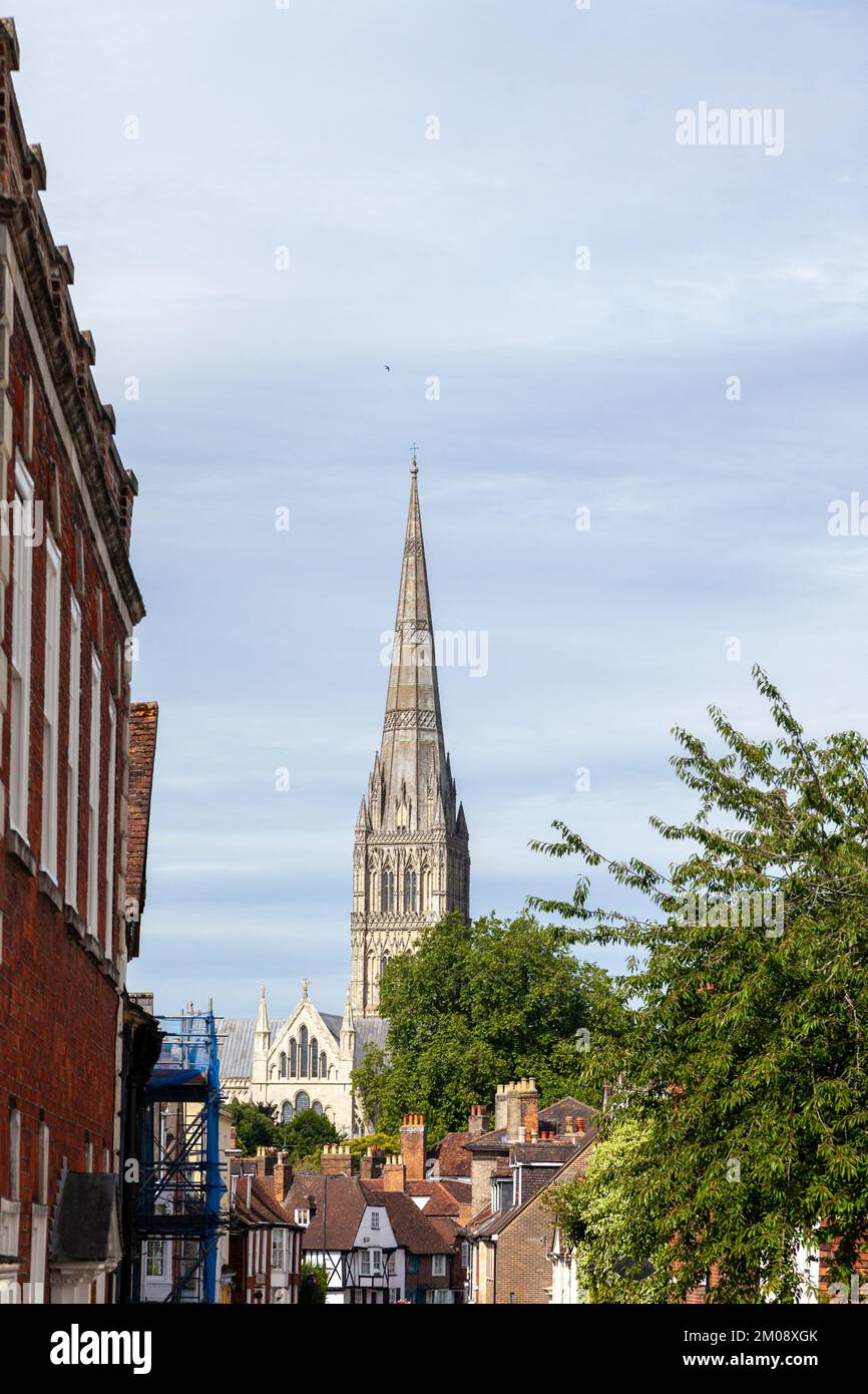 A view of Salisbury Cathedral and its famous spire Stock Photo - Alamy