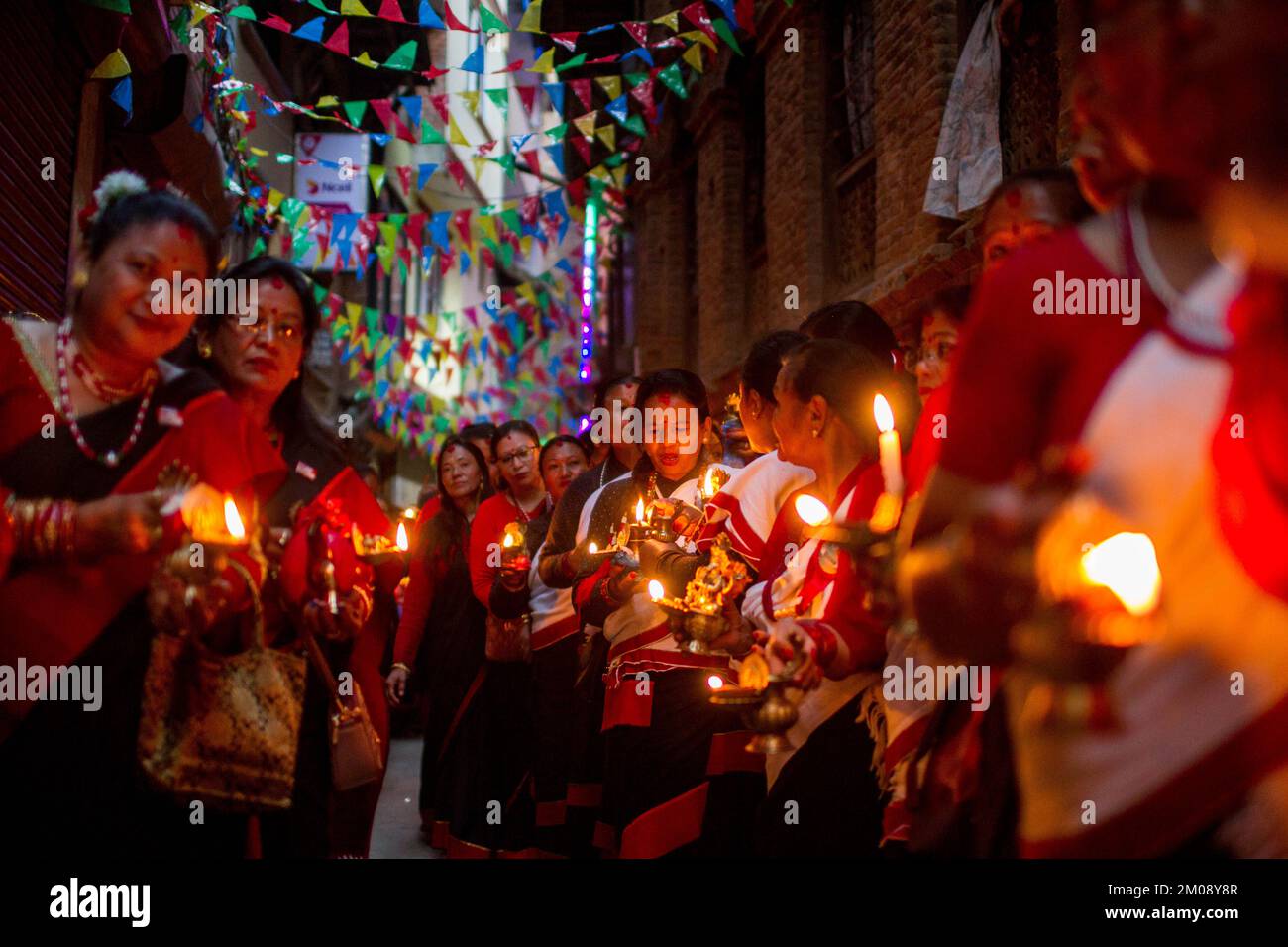 Kathmandu, Nepal. 4th Dec, 2022. People from Newar community take part ...