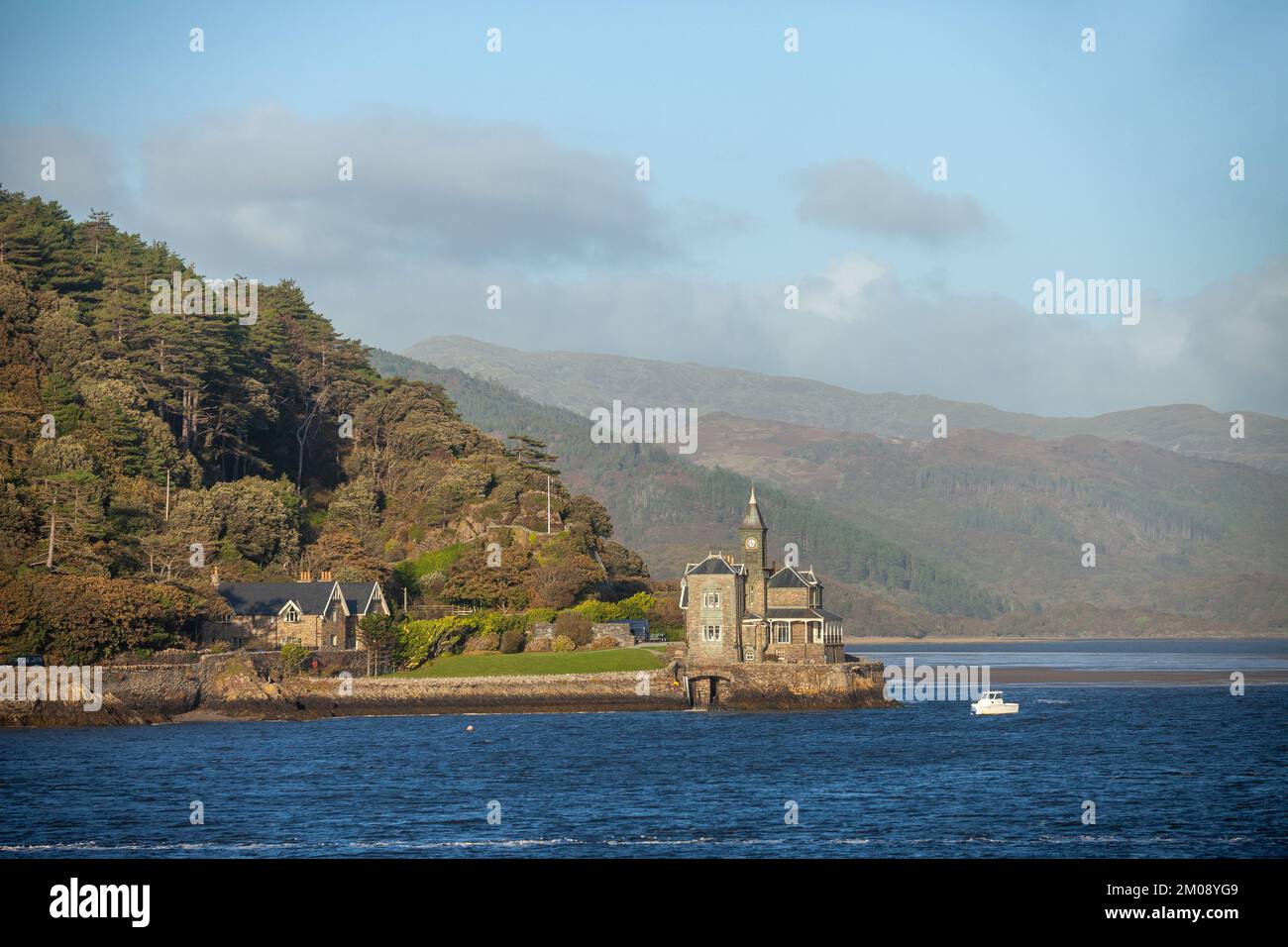 Large house on the Afon Mawddach, Mawddach estuary, Barmouth, Wales ...