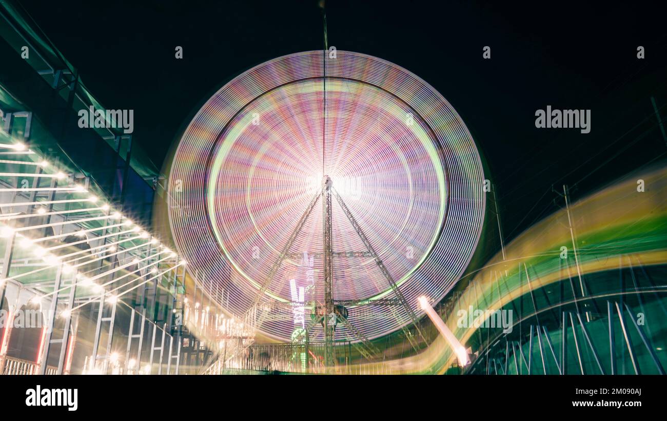 close up Shot of Long Exposure slow shutter speed Shot of a Spinning ...