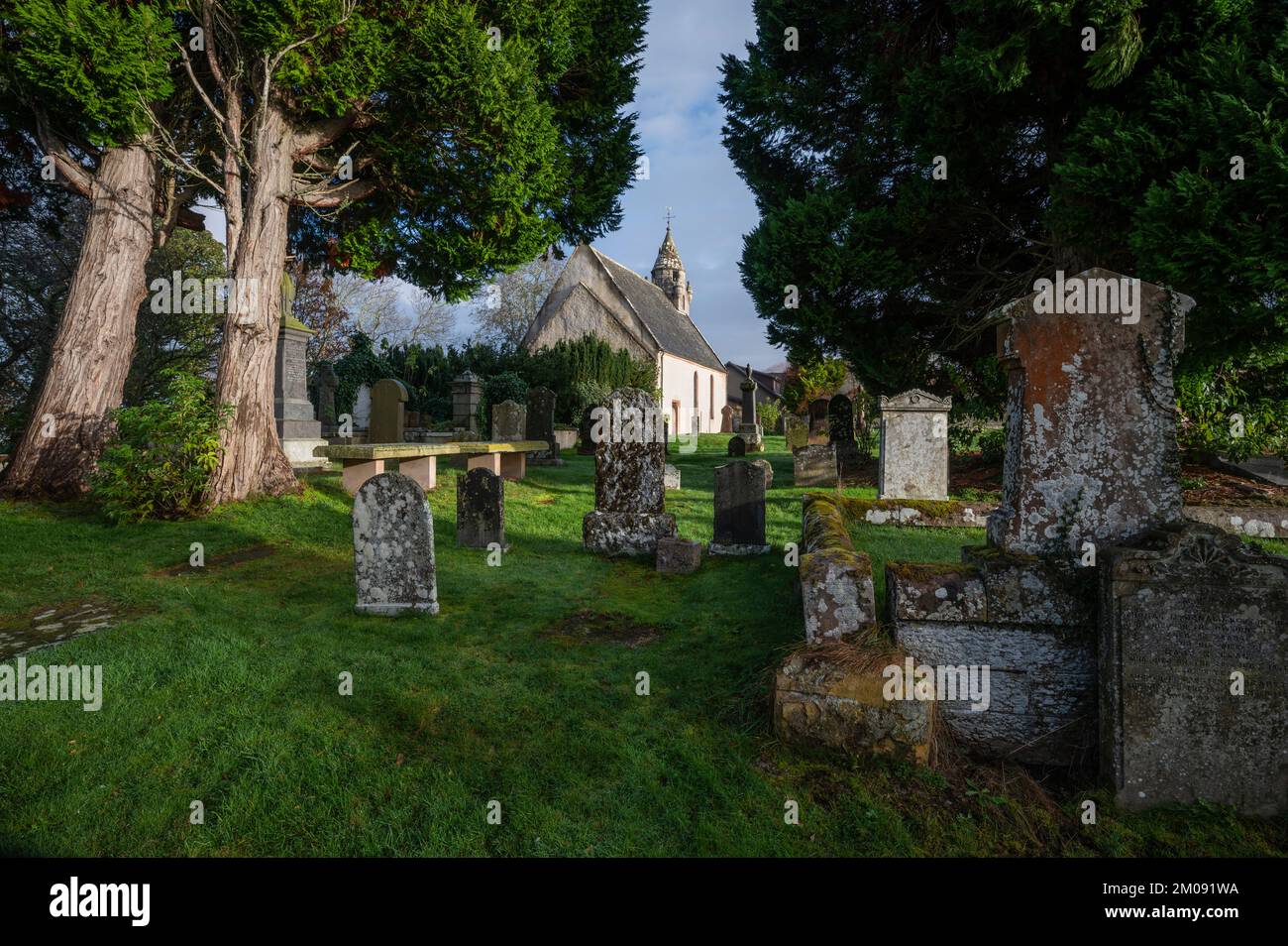 The Wardlaw Mausoleum in Kirkhill near Inverness on a November morning ...