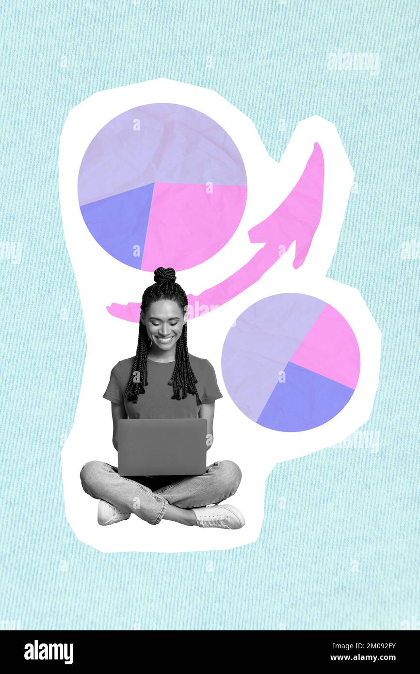 Vertical creative photo collage illustration of optimistic satisfied ...