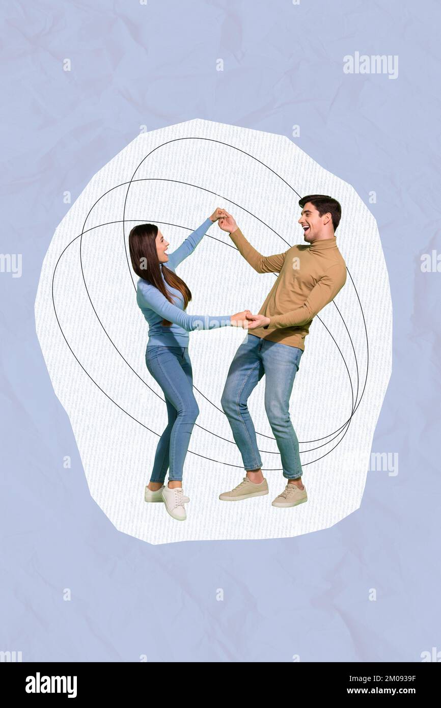 Creative photo 3d collage artwork postcard poster of funky positive ...