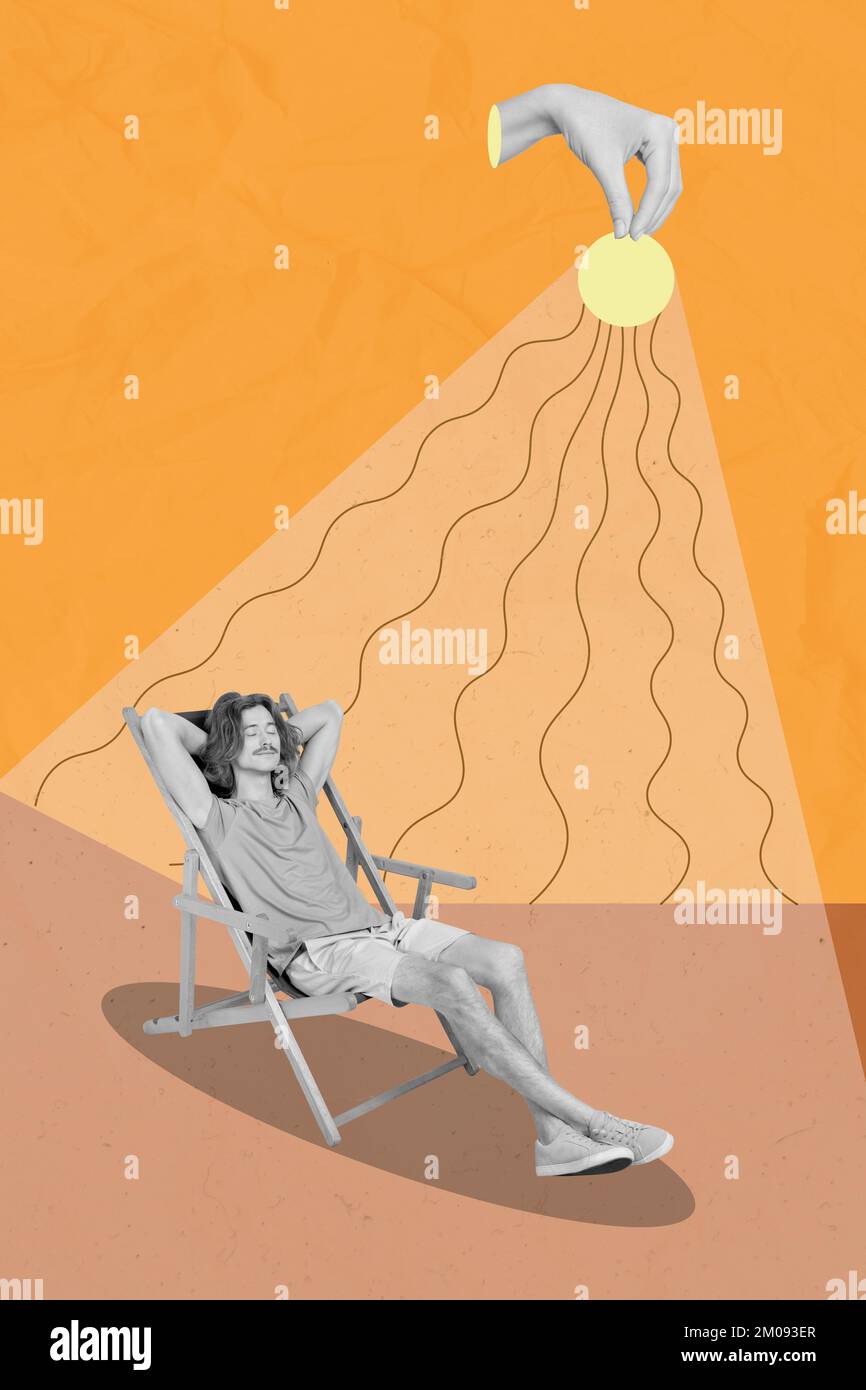 Creative photo 3d collage artwork postcard poster of happy person have ...