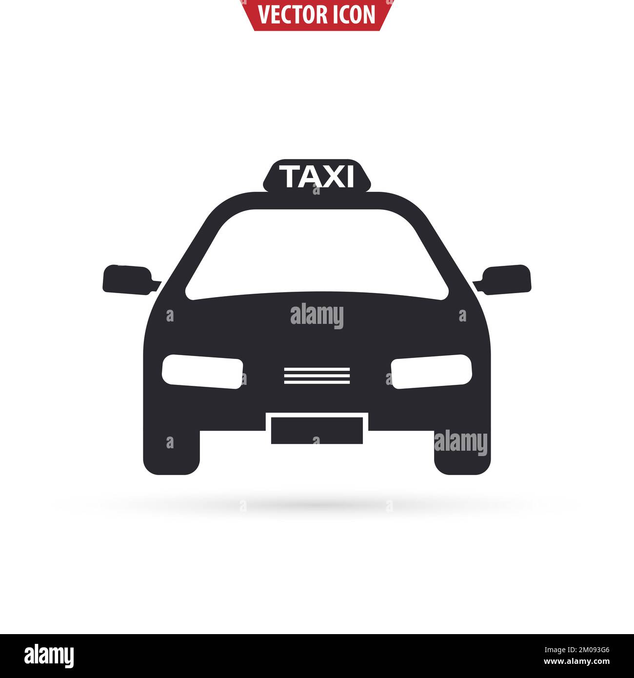Front view taxi icon. Transportation concept. Vector illustration ...