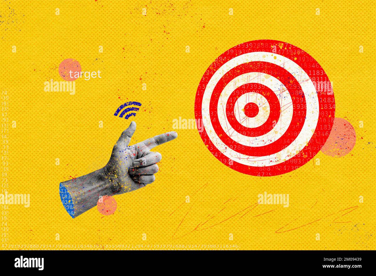 Finger pointer target in modern style Stock Photo - Alamy