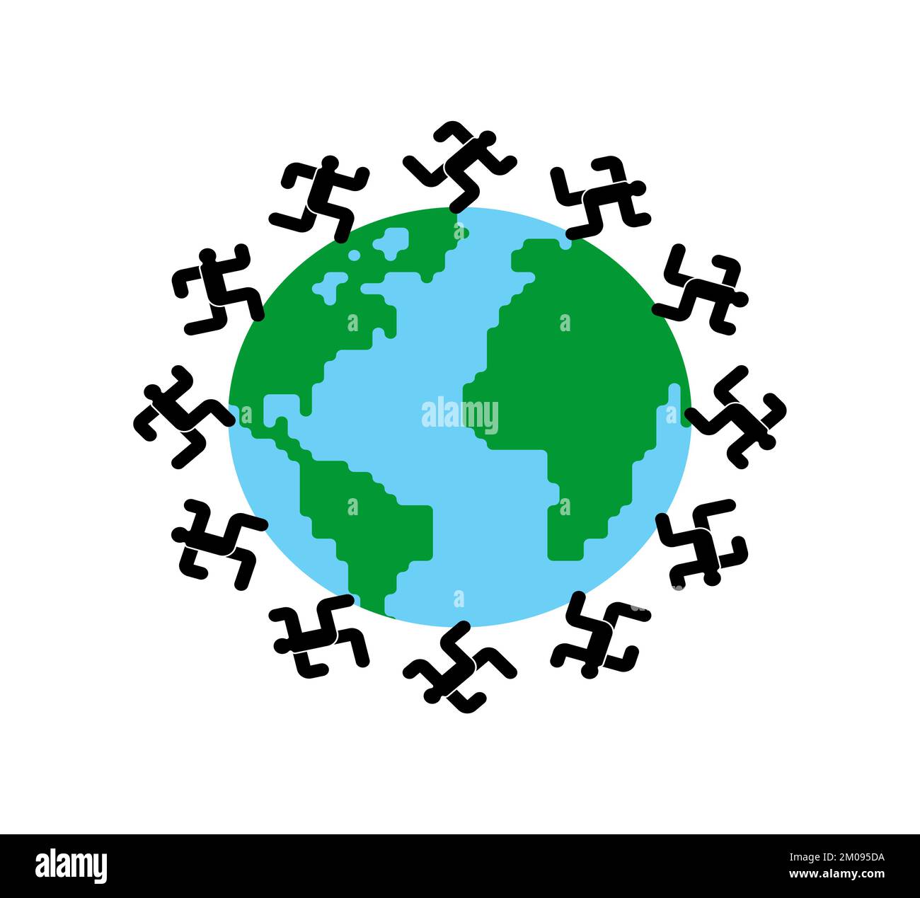 People are running on planet earth. Running around planet Stock Vector ...
