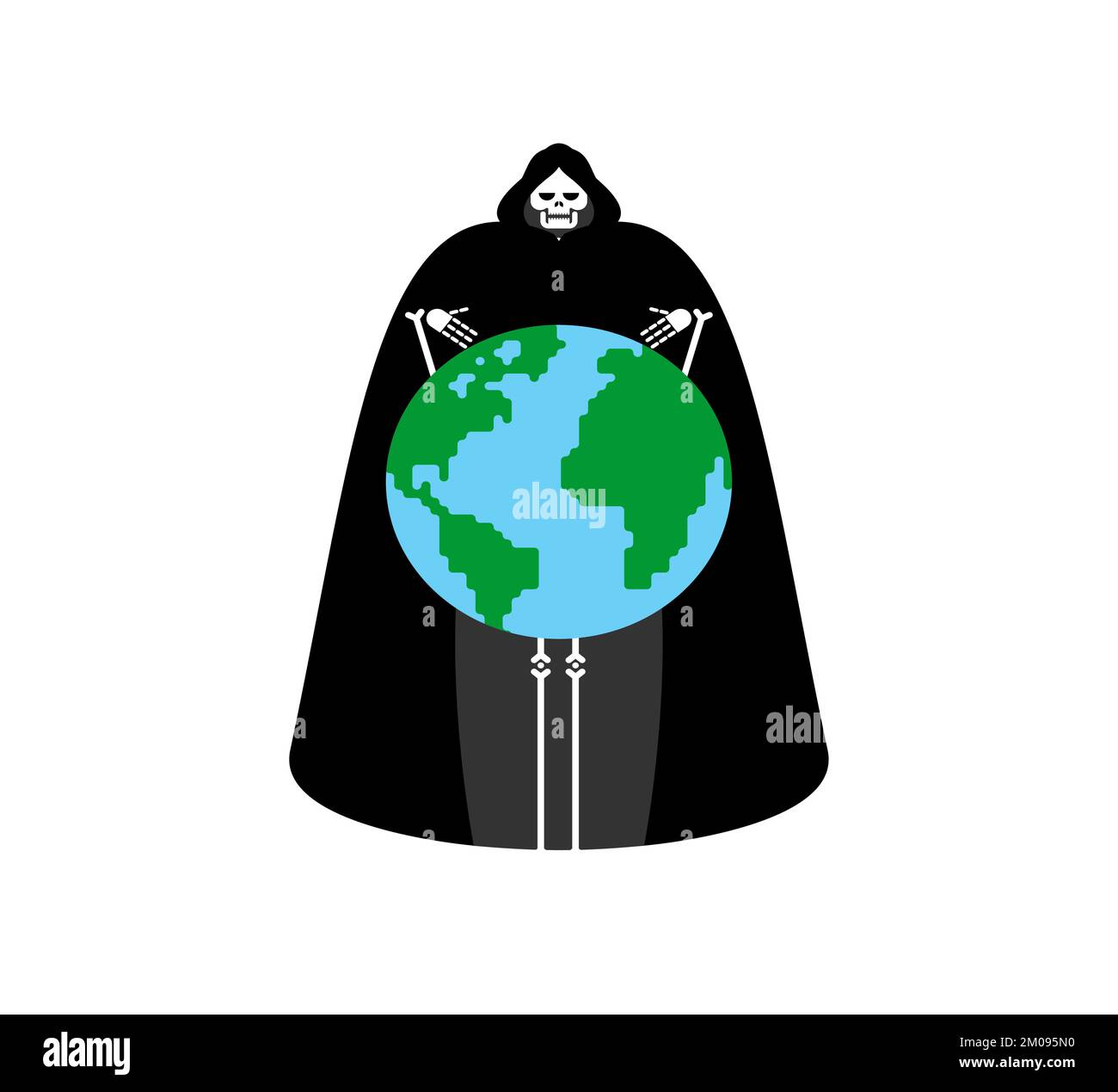 Death to planet Earth. Grim reaper and world Stock Vector Image & Art ...