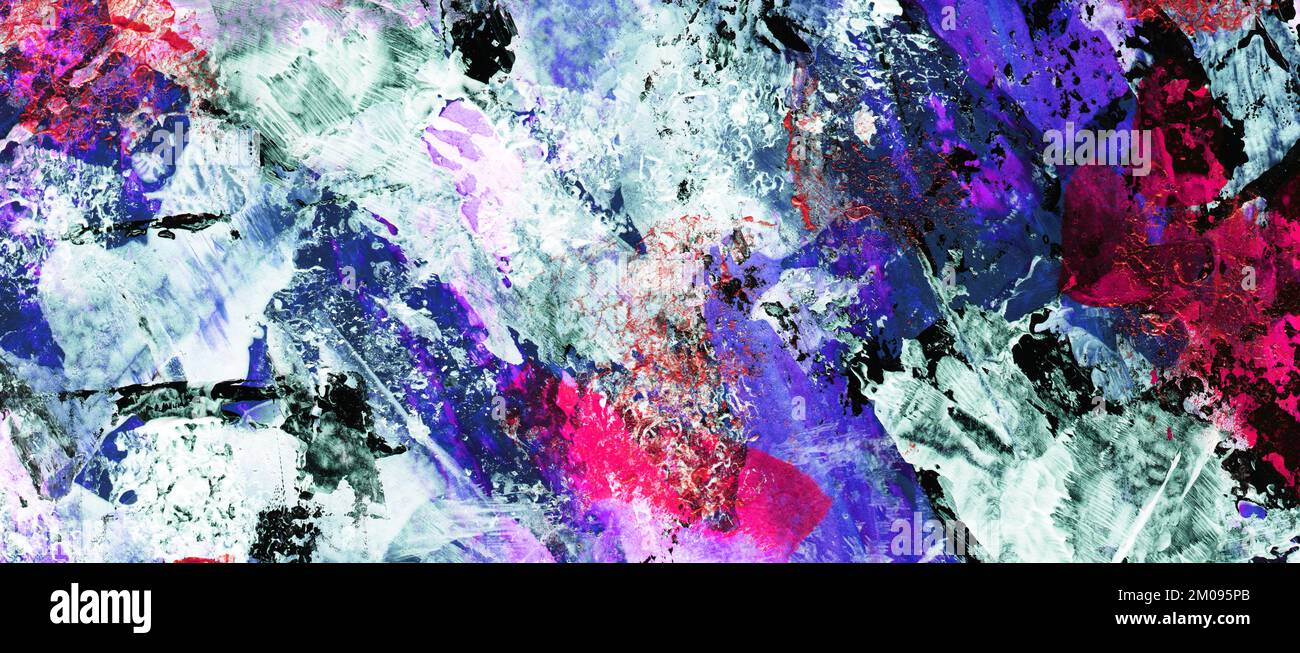 Creative banner with hand drawn abstract multicolored acrylic texture ...