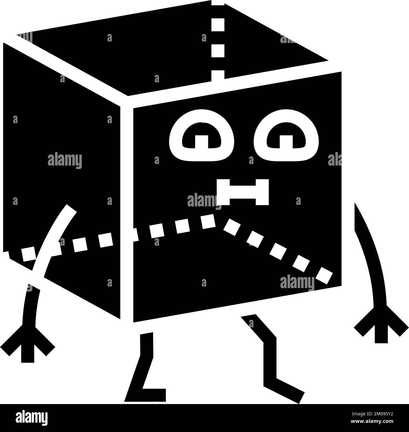 cube geometric shape character glyph icon vector illustration Stock ...