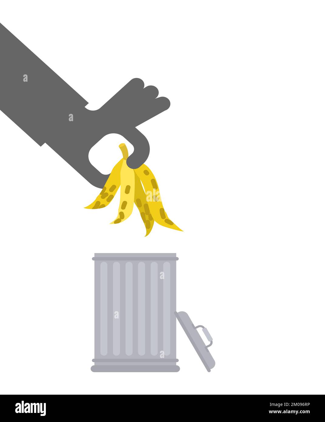 Banana peel in hand Stock Vector Images - Alamy