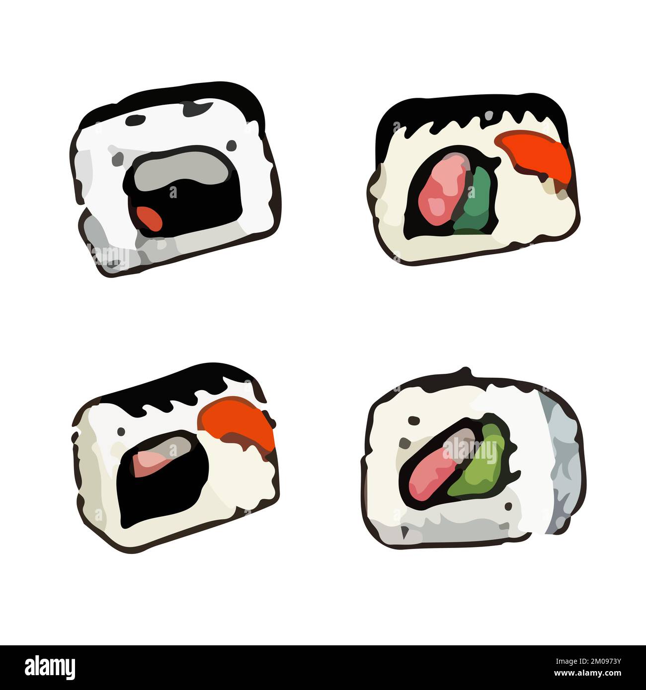 California sushi rolls ginger Stock Vector Images - Alamy