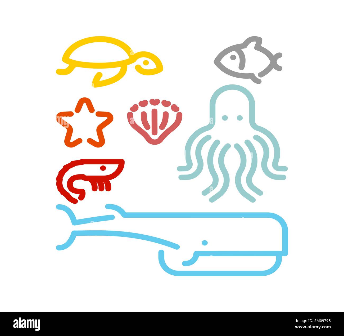 Shark underwater octopus Stock Vector Images - Alamy