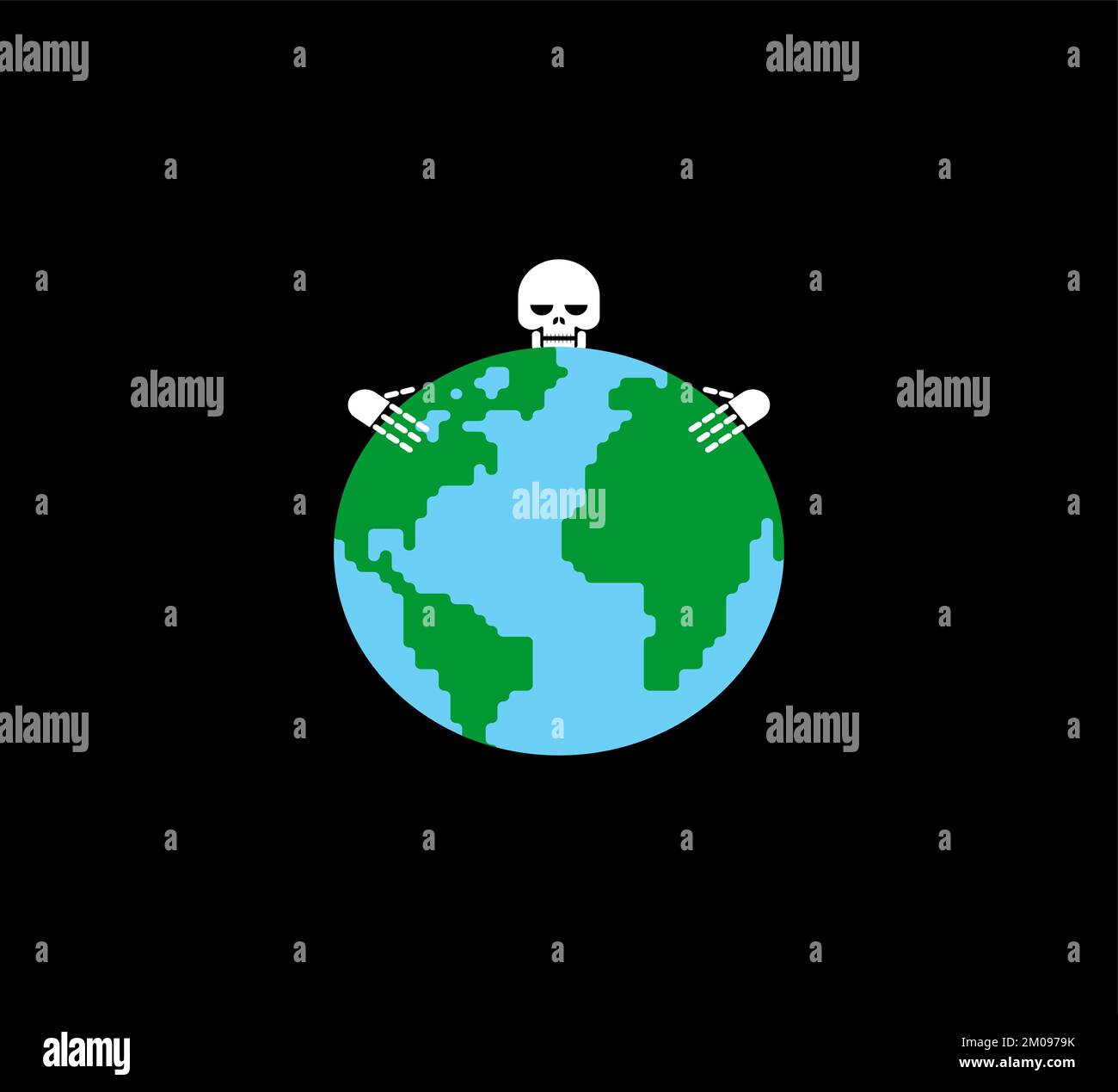 Death to planet Earth. Grim reaper and world Stock Vector Image & Art ...