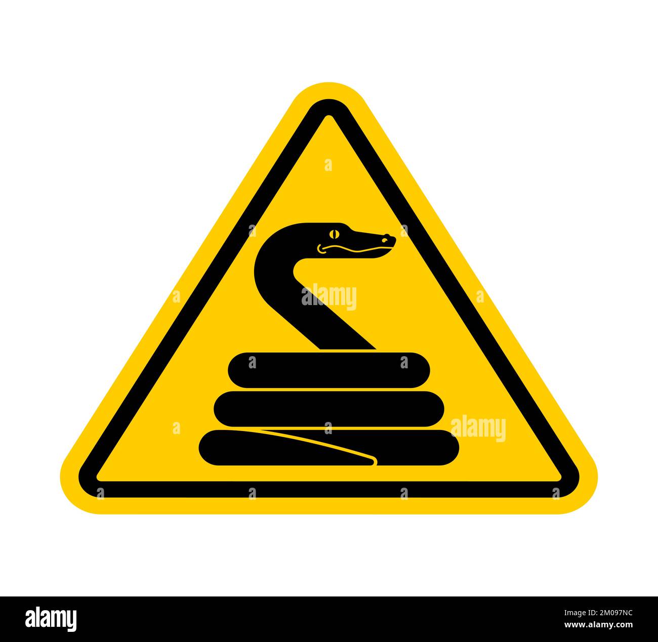Attention Snake. Warning yellow road sign. Caution serpent Stock Vector ...