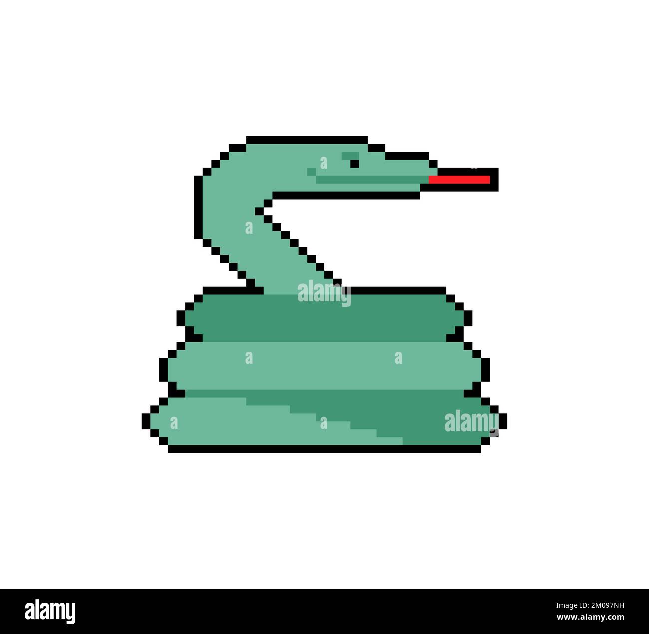 Snake coiled pixel art. serpent icon sign 8 bit. Vector pixelated Stock ...