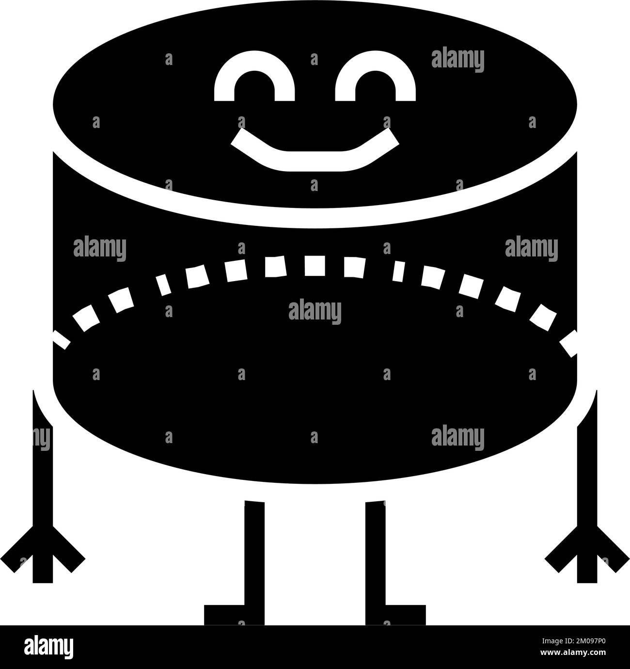 cylinder geometric shape character glyph icon vector illustration Stock ...