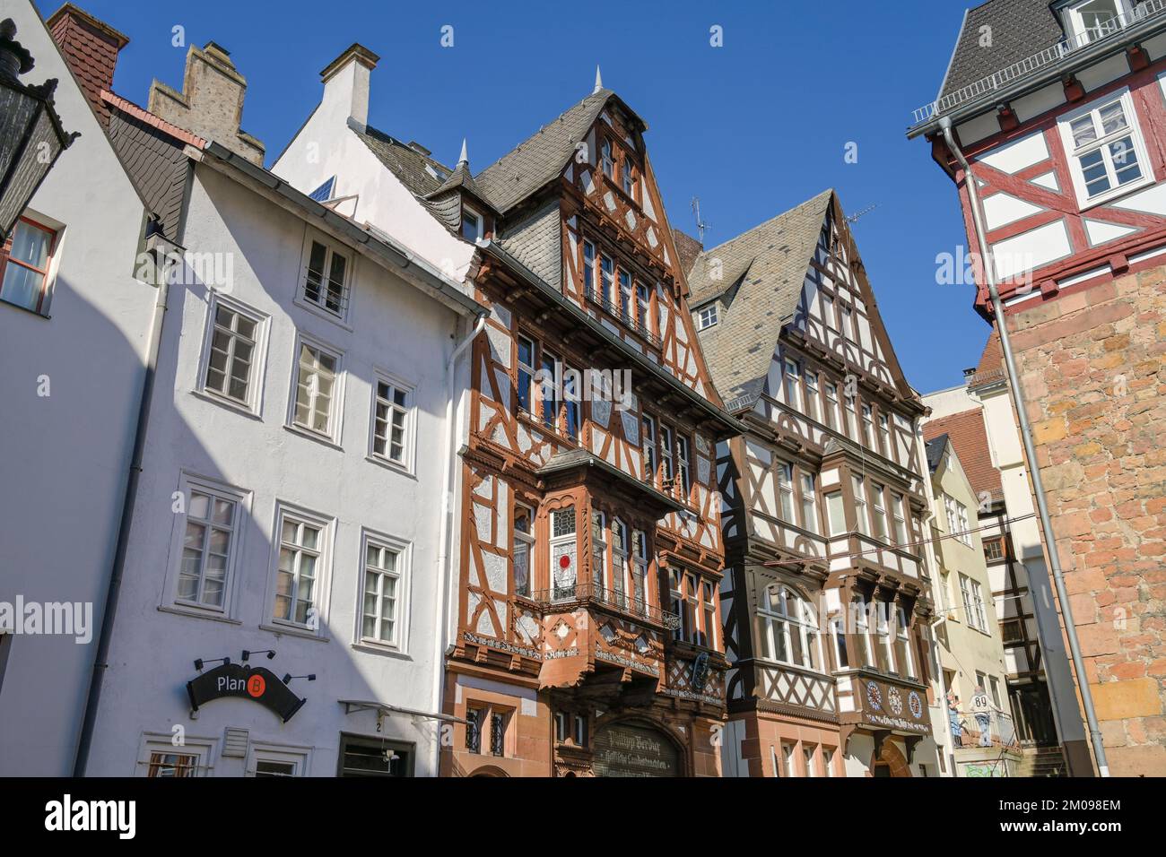 Fachwerkhäuser, Hirschberg, Oberstadt, Altstadt, Marburg, Hessen ...