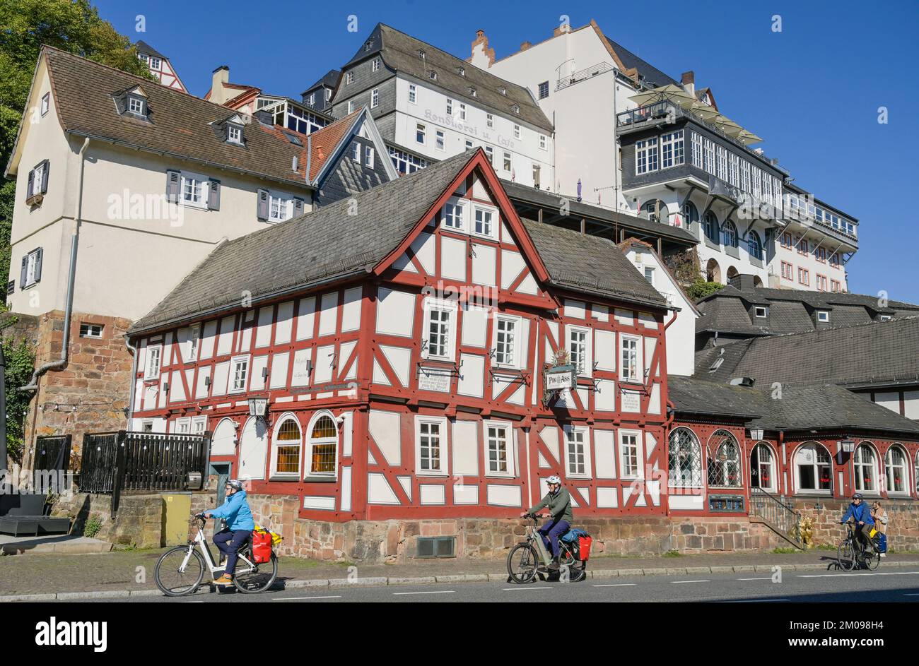 Altbauten, Fachwerkhäuser, Pilgrimstein, Oberstadt, Altstadt, Marburg ...