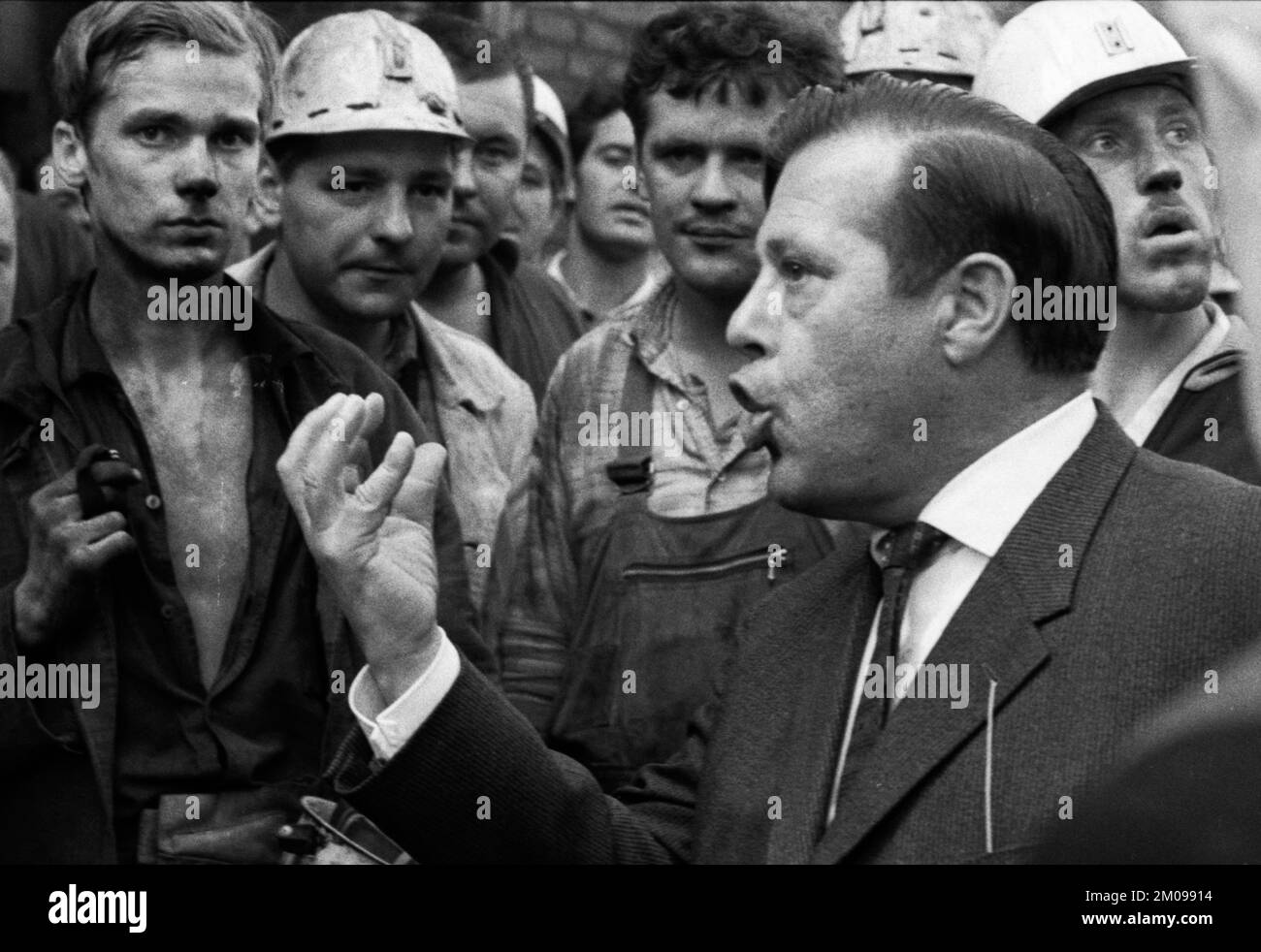 The spontaneous strike, here on 10 September 1969 by the miners of the ...