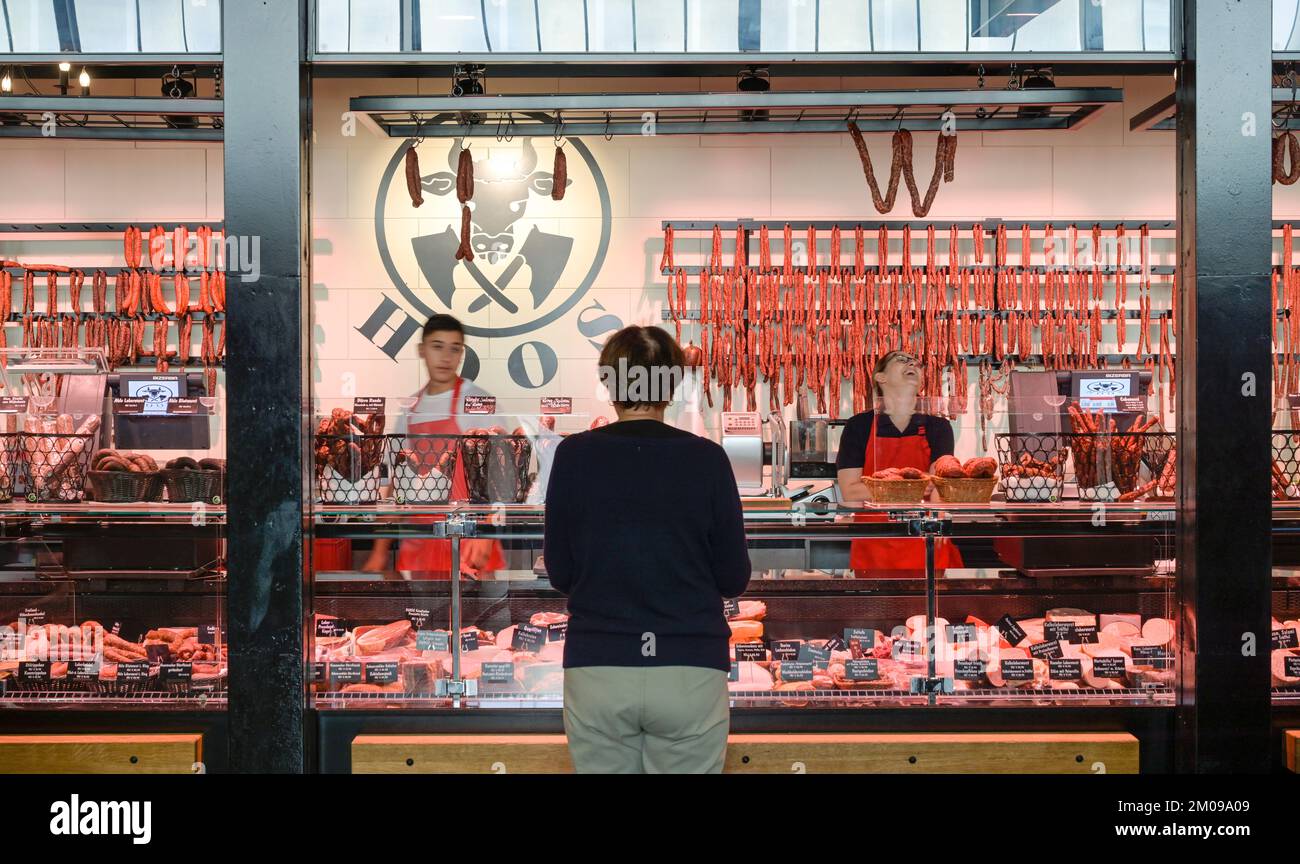 Metzgerei Hoos, Kleinmarkthalle, Frankfurt am Main, Hessen, Deutschland ...