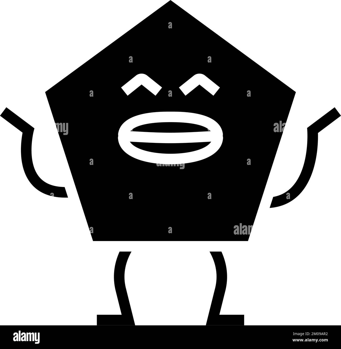 pentagon geometric shape character glyph icon vector illustration Stock ...