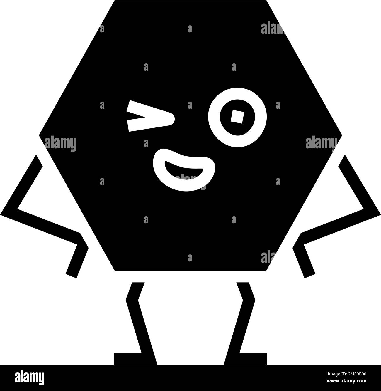 hexagon geometric shape character glyph icon vector illustration Stock ...