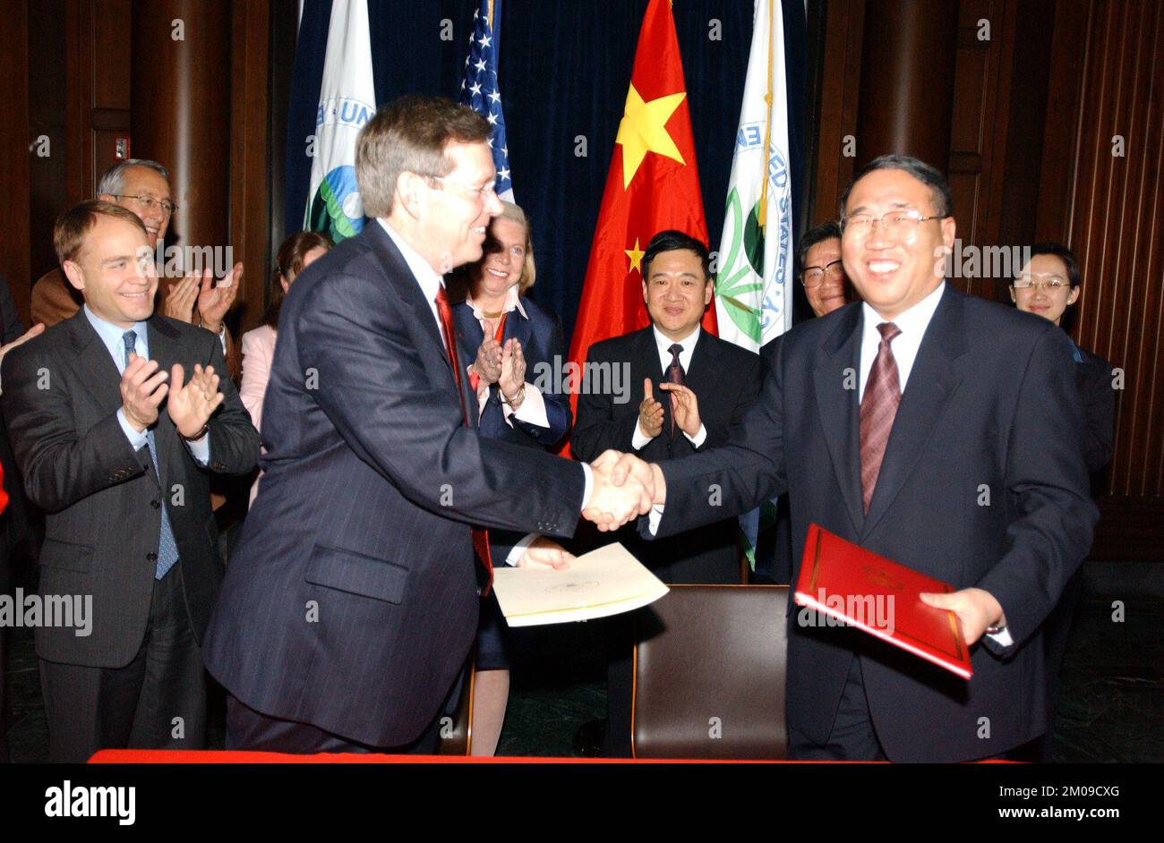 Mike Leavitt, Chinese Signing , Environmental Protection Agency Stock ...