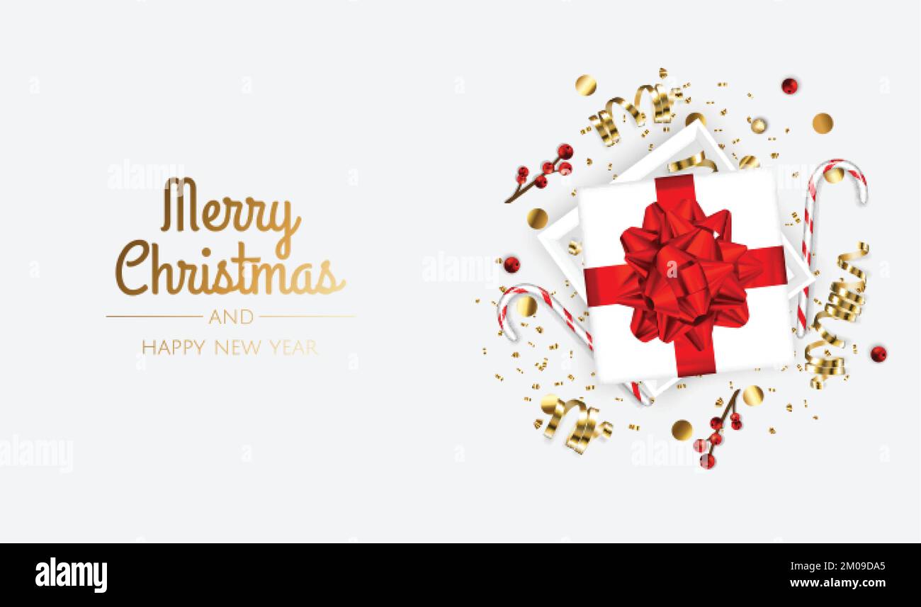 Merry Christmas and Happy New Year. Xmas Festive background with ...