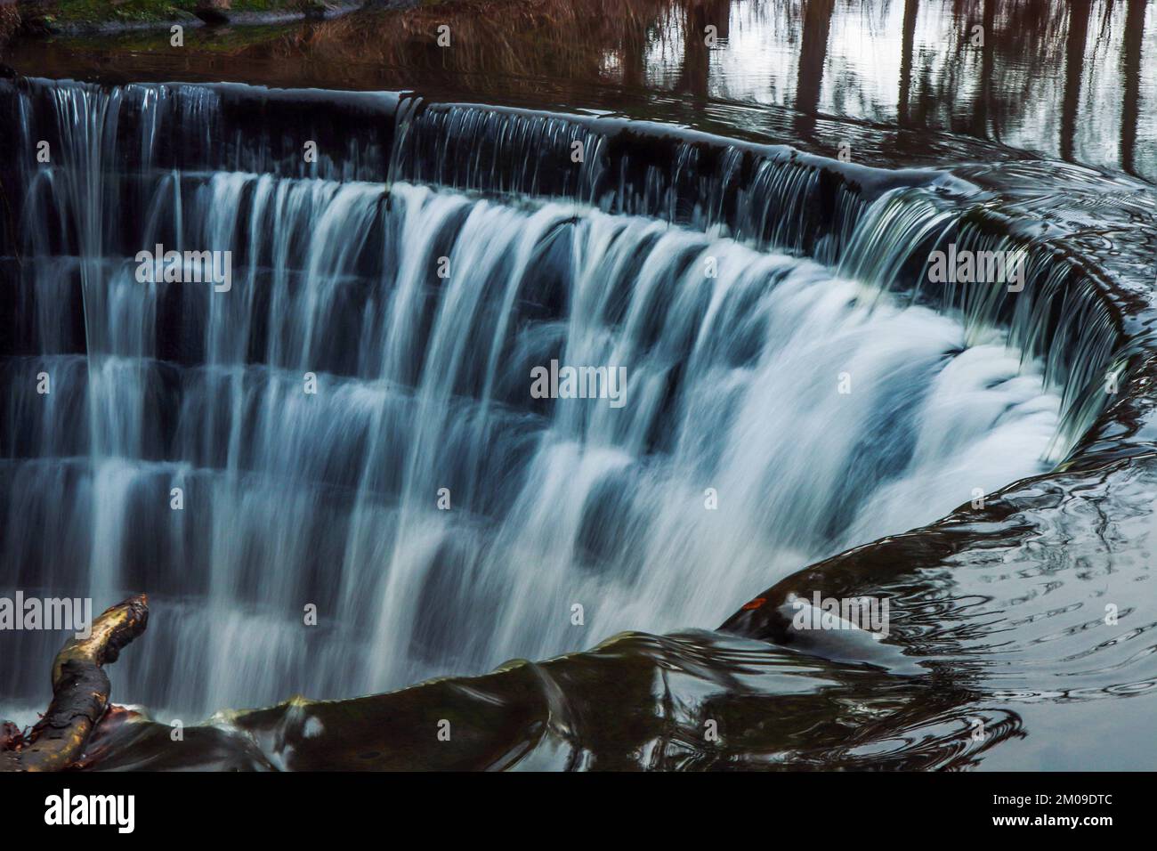 A beautiful view of a water cascade in Ripley lake, England Stock Photo ...