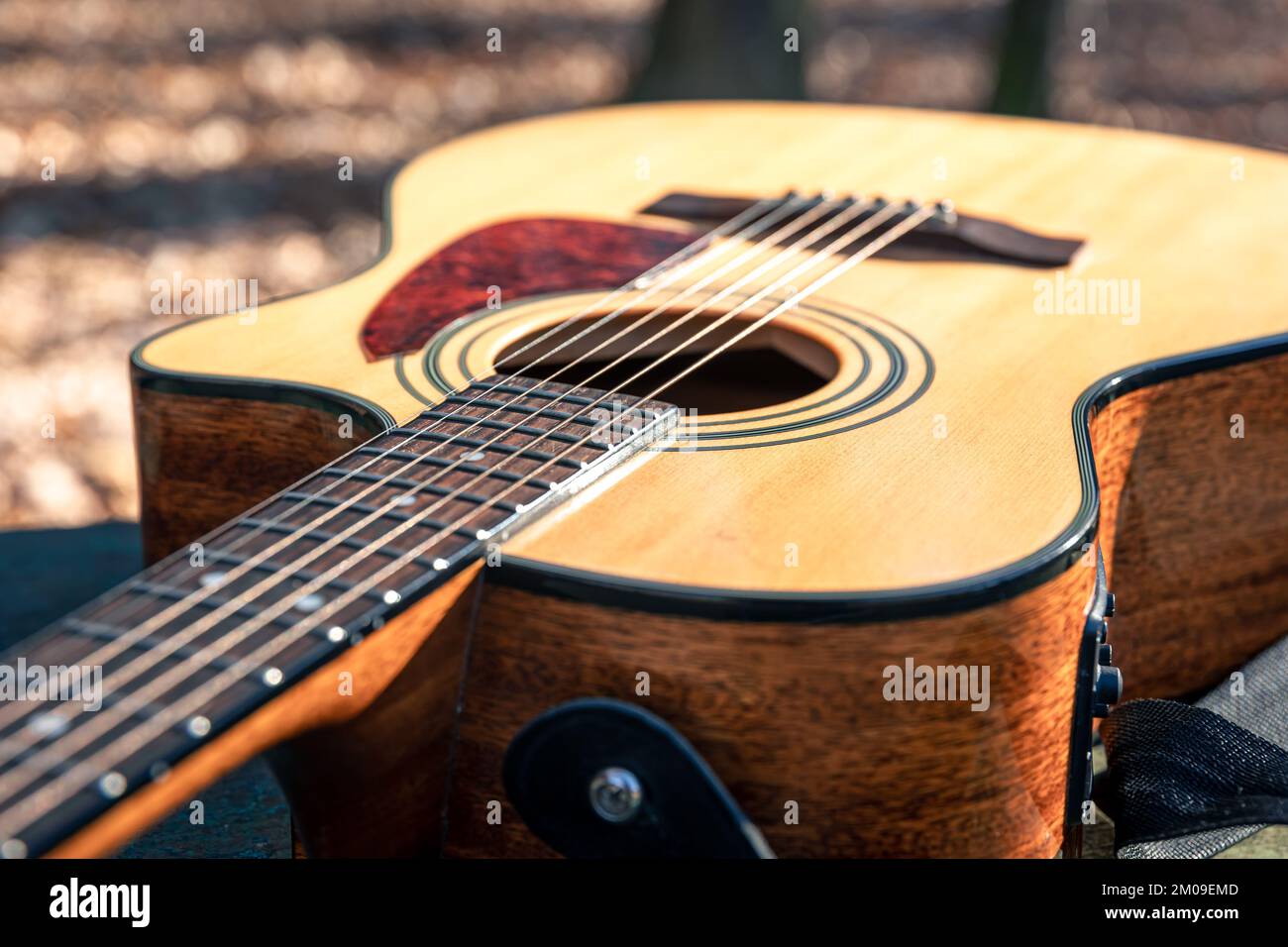 Close-up, classical acoustic guitar, soft focus in daylight Stock Photo ...