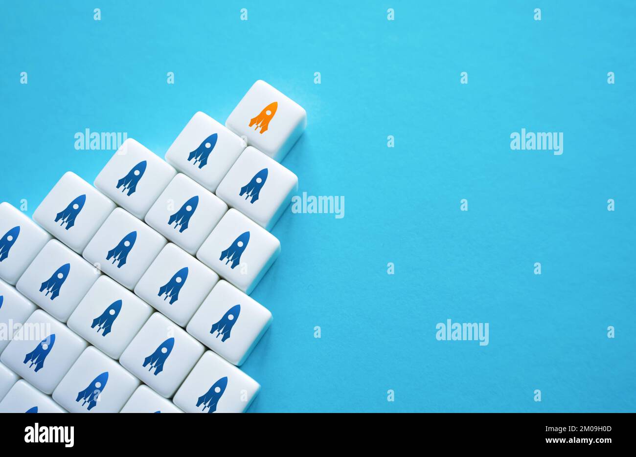 Rockets moving in order. Follow the leader. New technologies open the ...