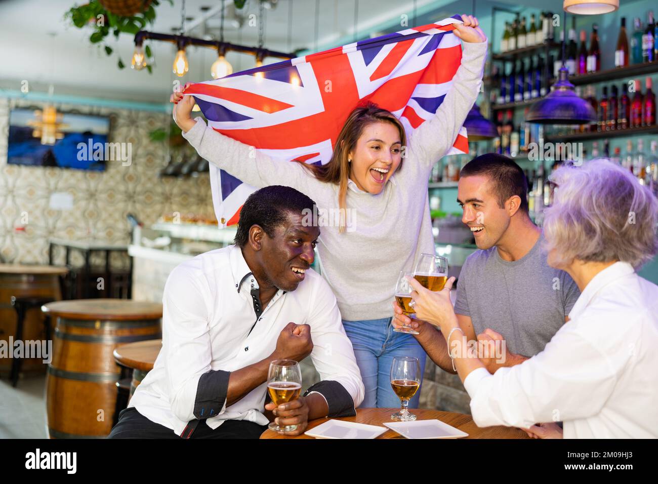 Elderly man woman clinking glasses hi-res stock photography and images ...