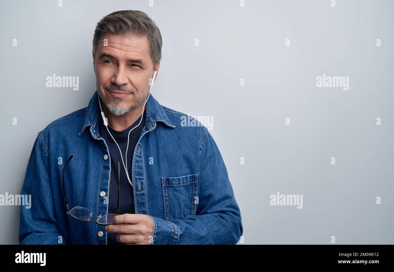 Portrait of mature age, middle age, mid adult casual man in 50s ...