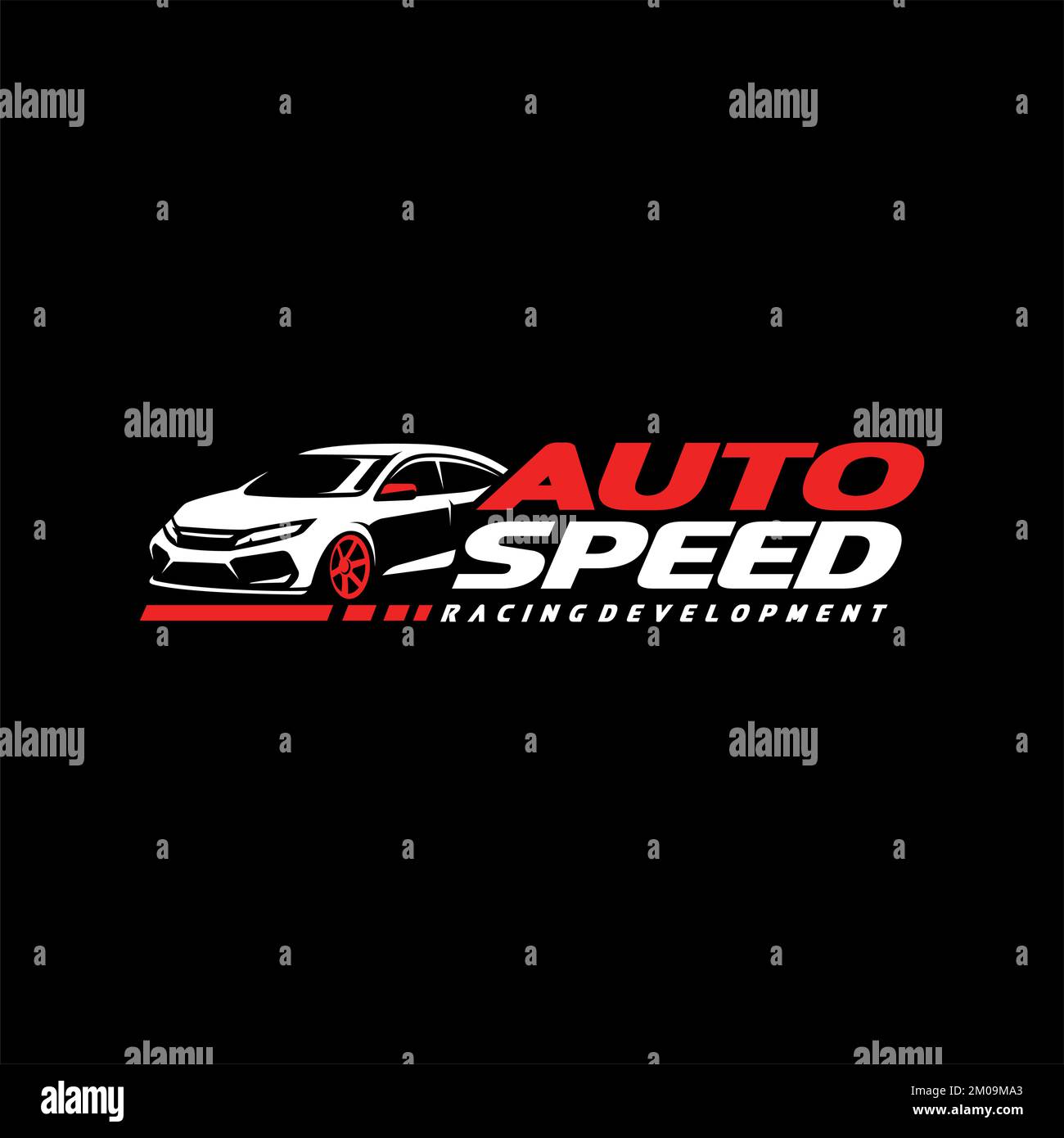 An automotive car logo with a white car and "Auto Speed" text on the ...