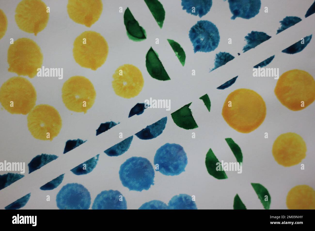 Handmade painted drawing with many circles and dots Stock Photo - Alamy