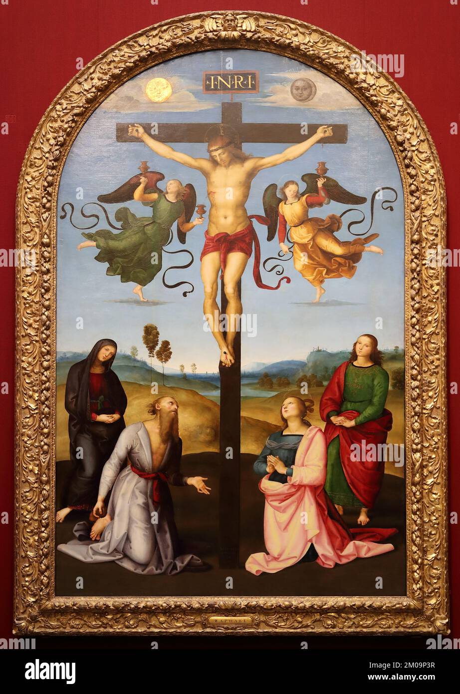 The Mond Crucifixion by Italian Renaissance painter Raphael at the National Gallery, London, UK ...
