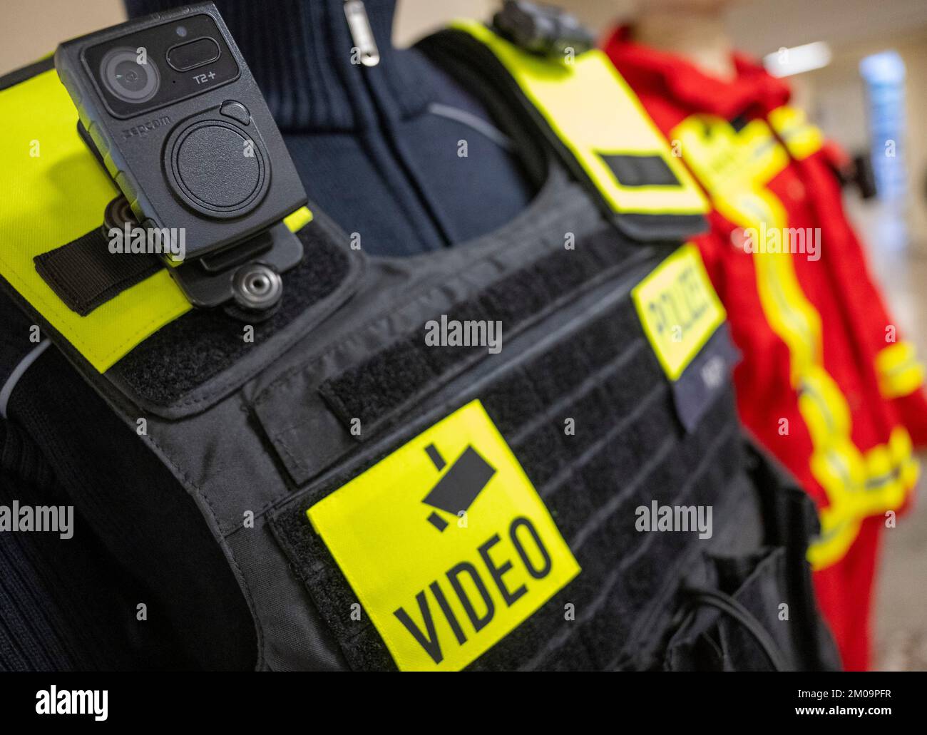 Berlin, Germany. 05th Dec, 2022. A bodycam is attached to a police ...