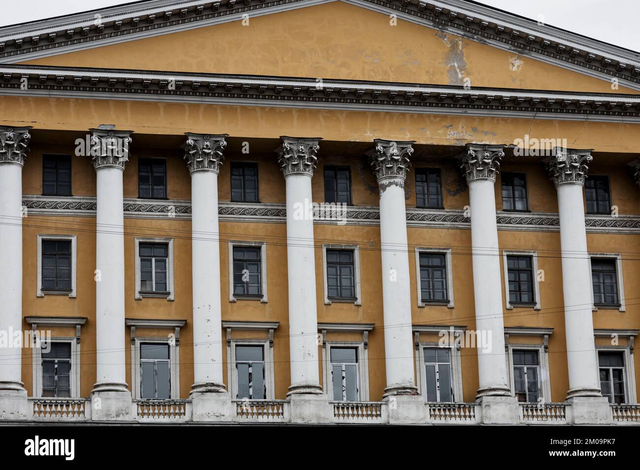 old historical architecture with columns. antique buildings Stock Photo ...