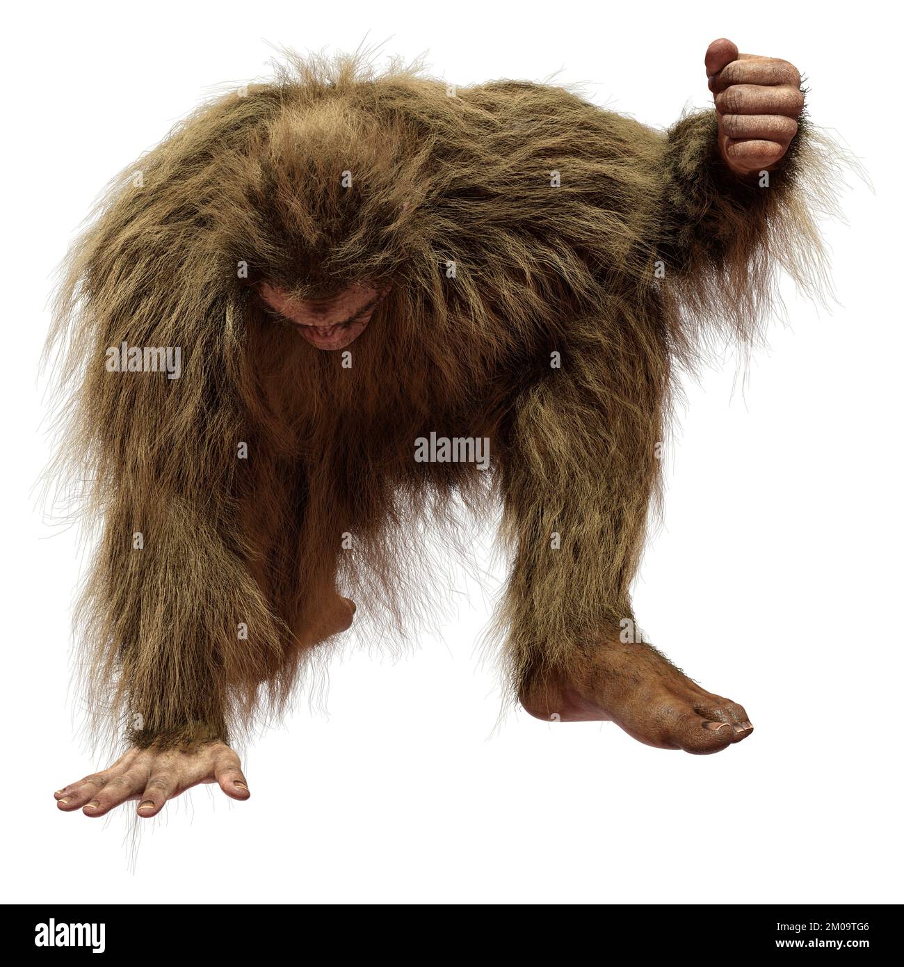 3D rendering of a Sasquatch or Bigfoot isolated on white background ...