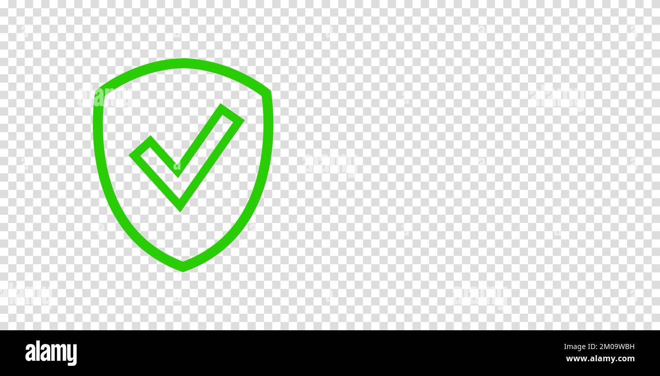Banner shield check mark icon. Place for your text. Cope space. Vector ...
