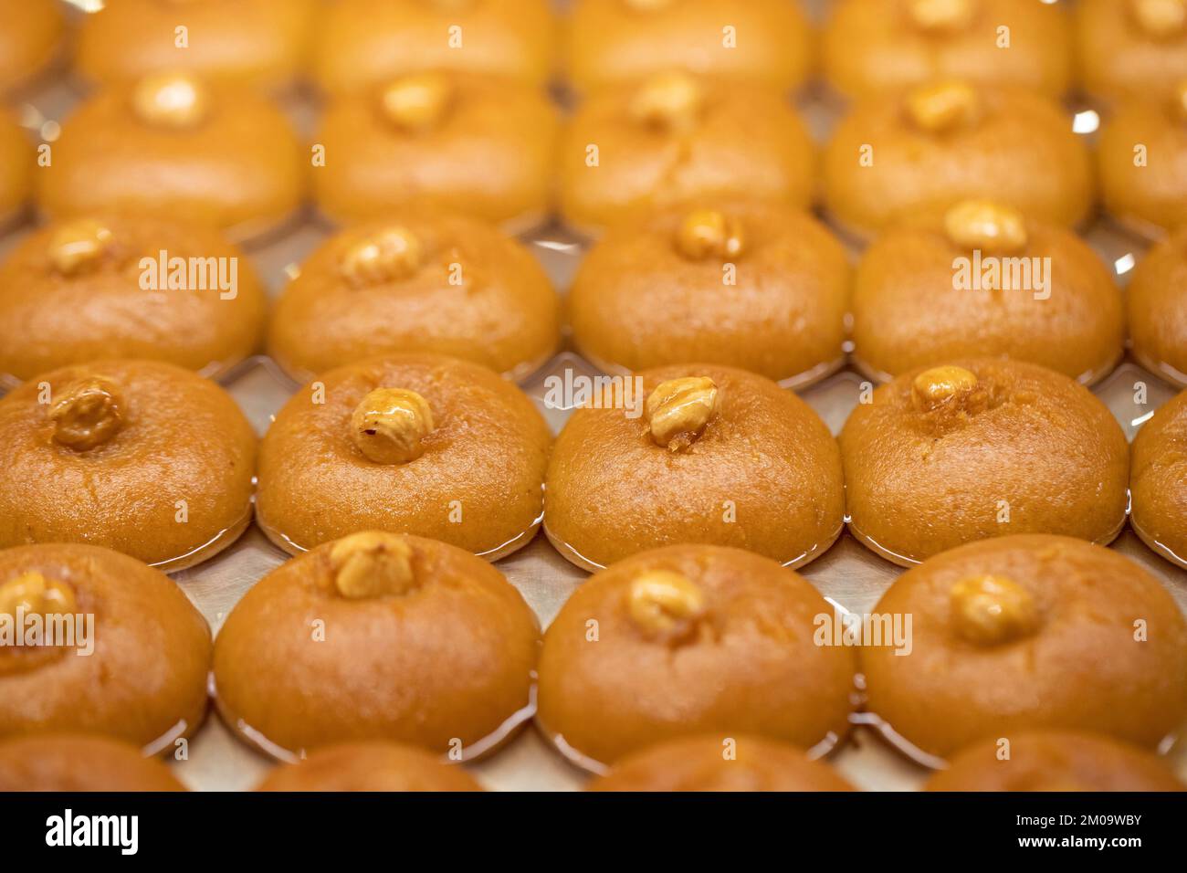 Sekerpare. Turkish cuisine delicacies. Şekerpare dessert in tray Stock ...
