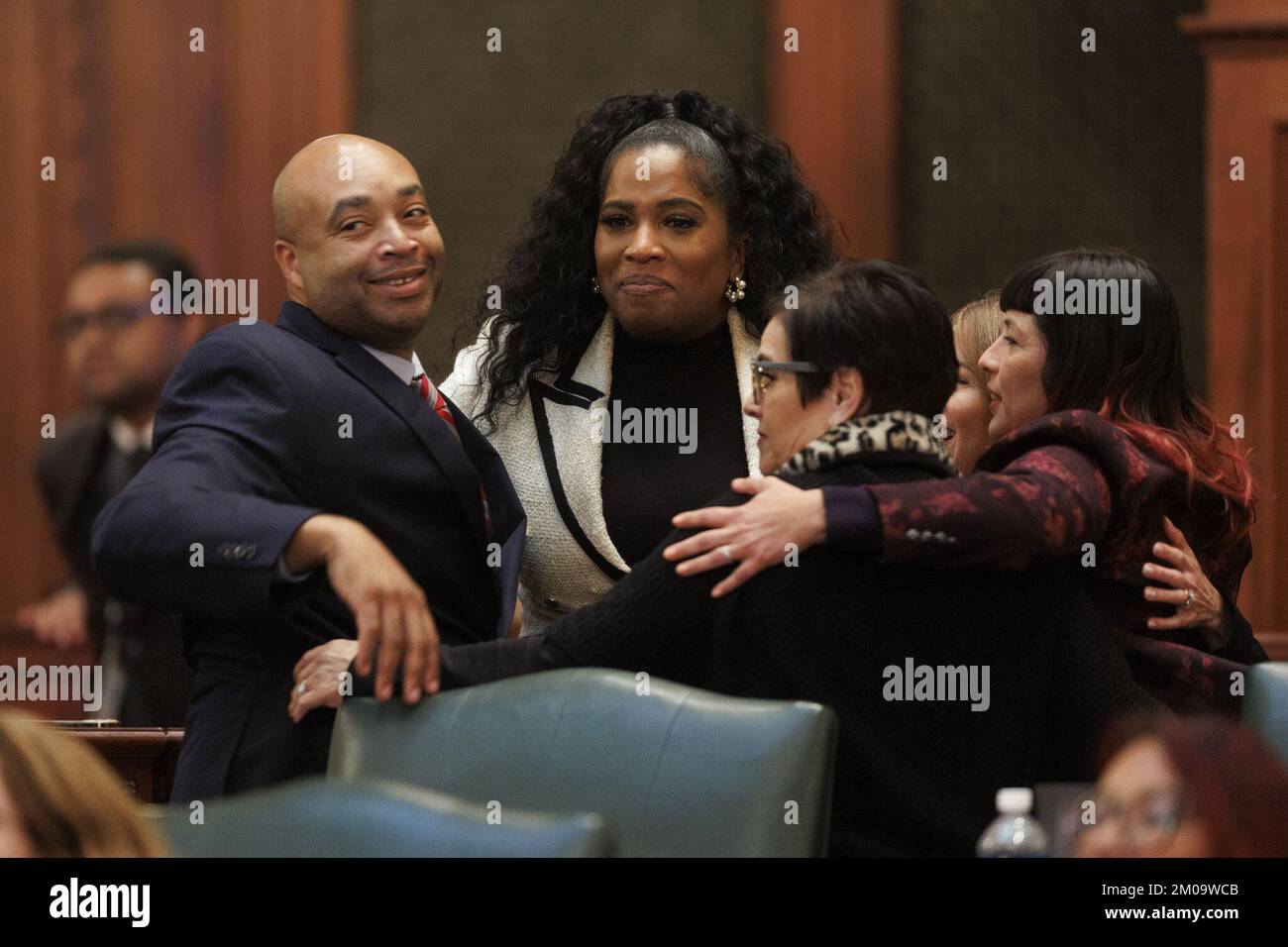 State Reps. Justin Slaughter, from left, Jehan Gordon-Booth, Natalie ...