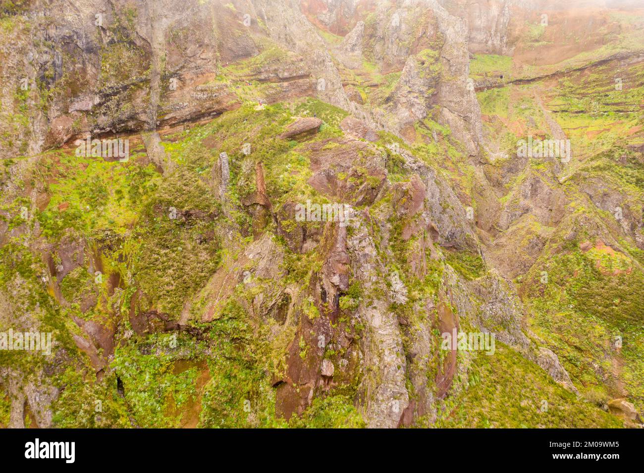 Drone view of mountain trail path during summer day Stock Photo - Alamy