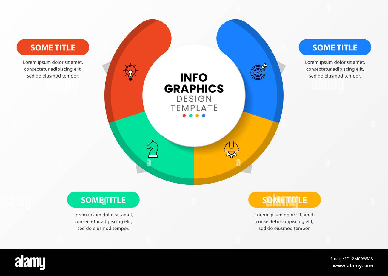 Infographic template with icons and 4 options or steps. Circle. Can be ...