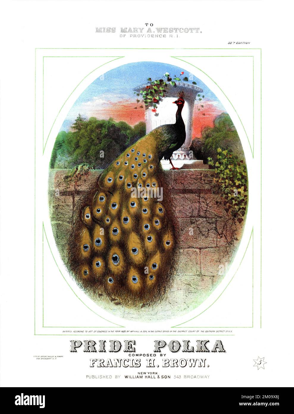 Pride Polka, 1850 illustrated Sheet Music Stock Photo - Alamy