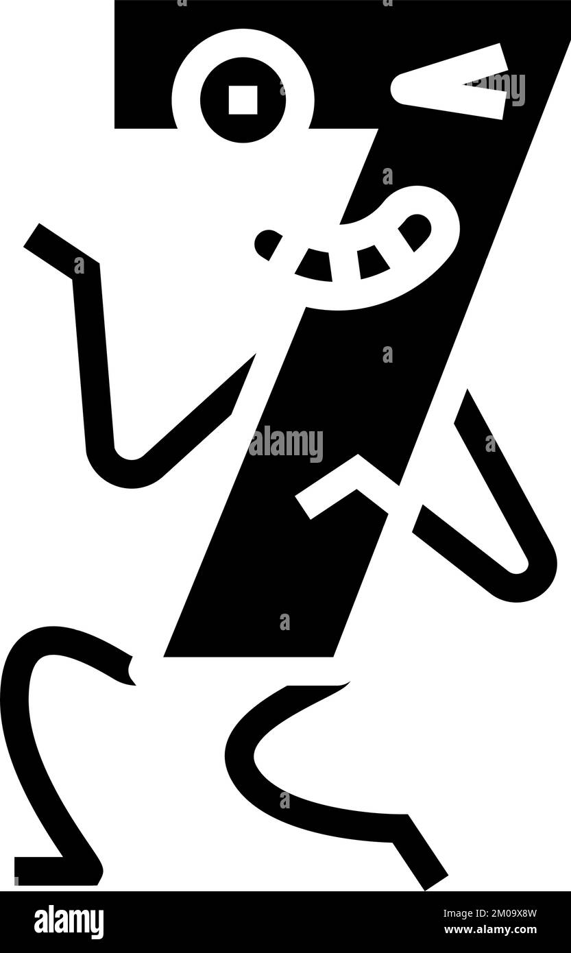 seven number character glyph icon vector illustration Stock Vector ...