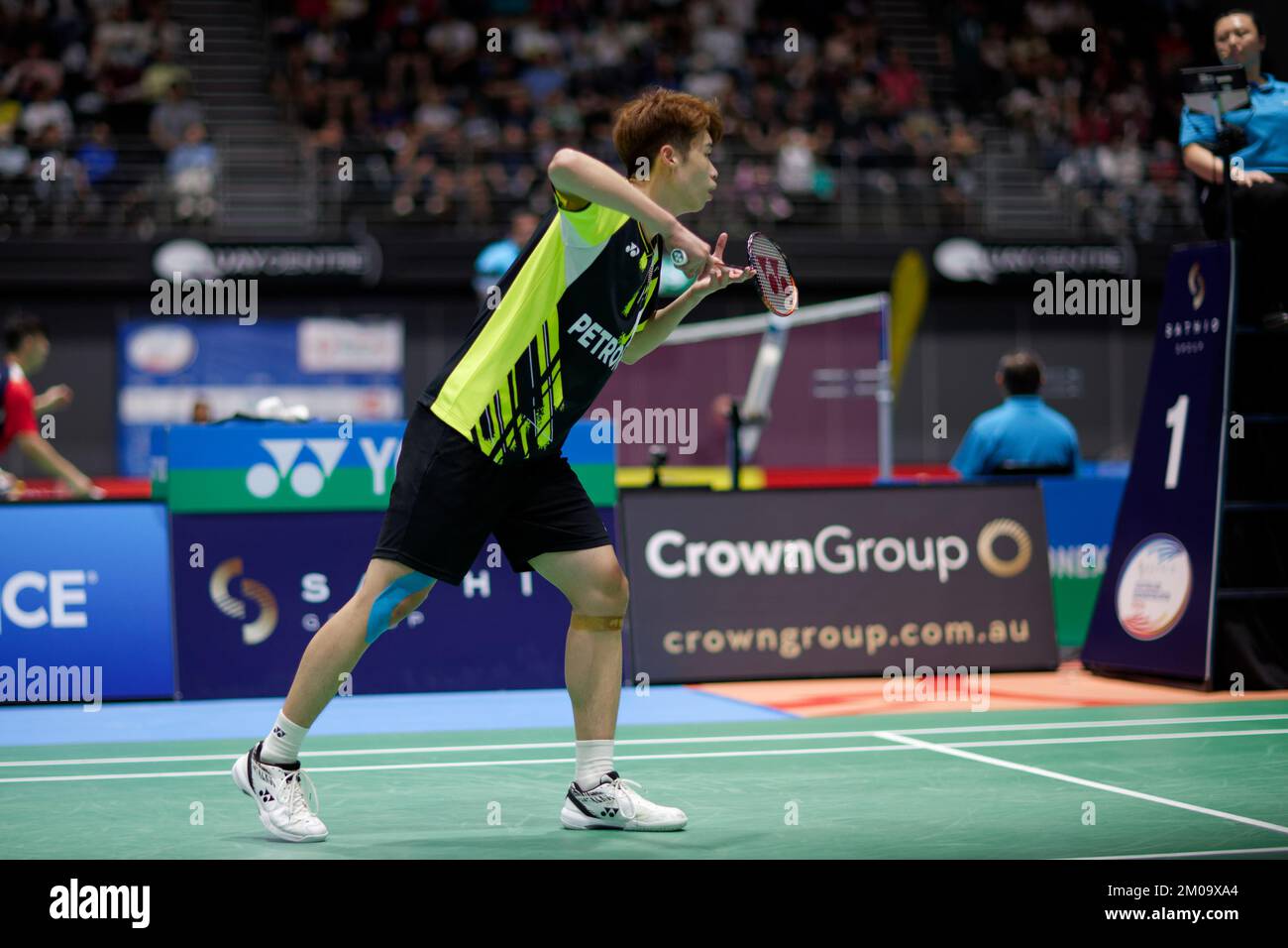 NG Tze Yong of Malaysia in action during the singles match between LU ...